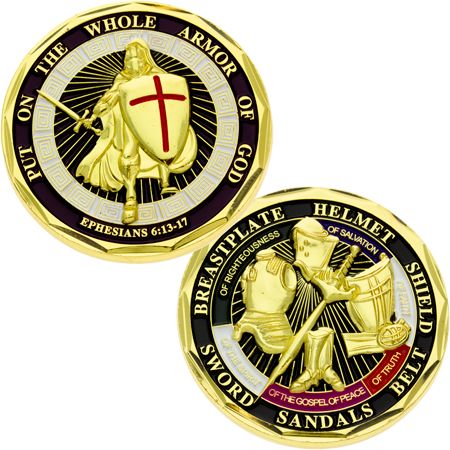 Deluxe Challenge Coin - Put on the Armor of God