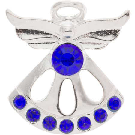 Fancy Silver Birthstone Angel Pin