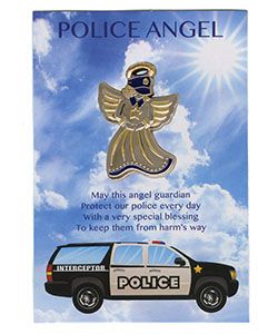 Police Guardian Angel Pin with Sentiment