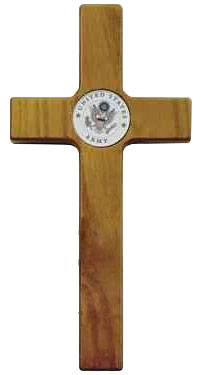 Wood Army Wall Cross 8 Inches Tall Wood or Marines Wall Cross