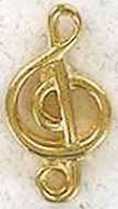 Gold Plated G-Clef Lapel Pin Music