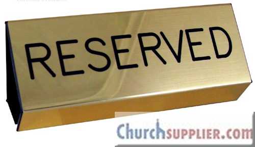 Reserved Sign Brushed Gold Flexible Pew Signs
