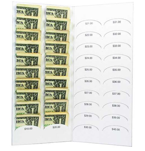 $40 Blank Blue Dollar Bill Folders (Pkg of 50)