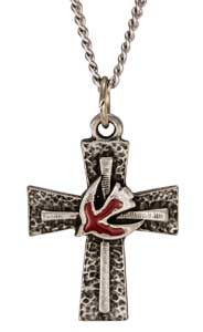 Confirmation Necklace Cross Red Dove