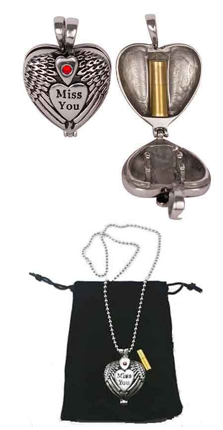 Miss You Memorial Cremation Ash Urn Pendant Stainless Steel & Chain