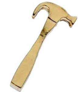 Building Hammer Lapel Pin Gold