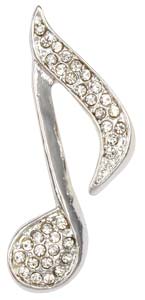 Gold Rhinestone 8th Note Music Pin