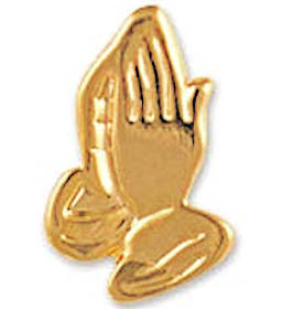 Larger Praying Hands Pin Gold