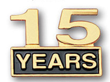 Gold Year of Service Pins 1, 2, 10, 15, -25 Years