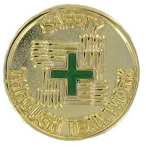 Safety Through Teamwork Pin Gold Plated