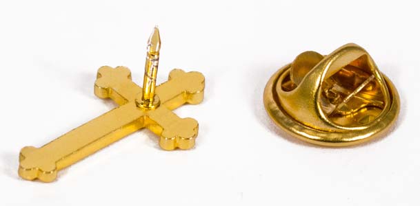 Gold Budded Cross Pin