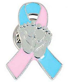 Infant Loss Awareness Ribbon Pins Baby Feet (Pkg of 12)