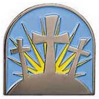 Easter Triple Cross Lapel Pin Black Nickel Finish