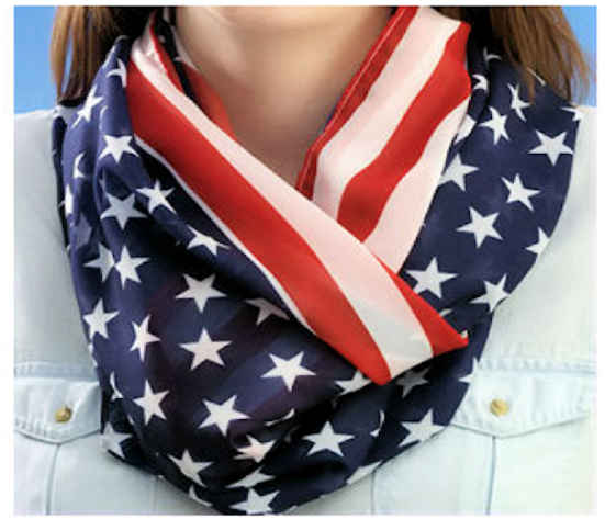 American Flag Scarf, Patriotic Scarf, Infinity Scarf