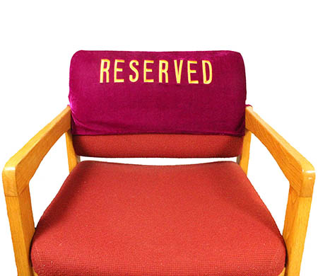 Embroidered Reserved Chair Cover Velvet