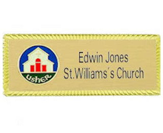 Personalized Gold Usher Badge