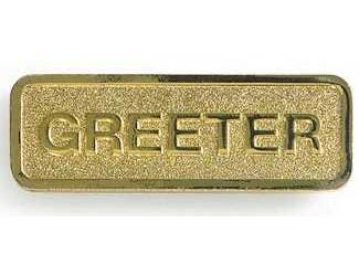 Greeter Badge, Greeter Name Tag with Magnetic Back