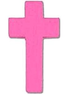 Woman's Pink Wood Cross 1 5/8 Inch Tall